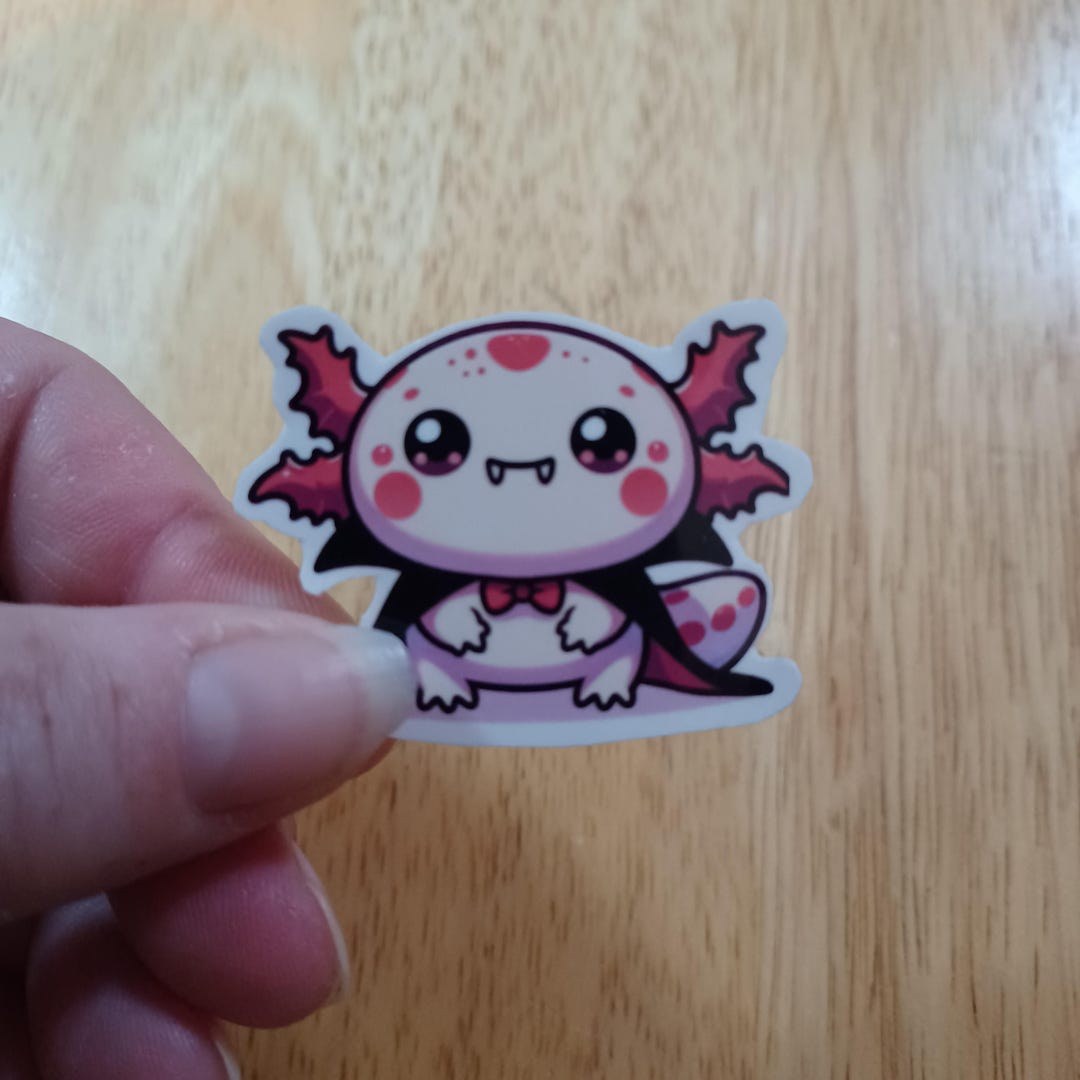 Axolotl Vampire Halloween - Kawaii Style - Vinyl Sticker / Decal ...