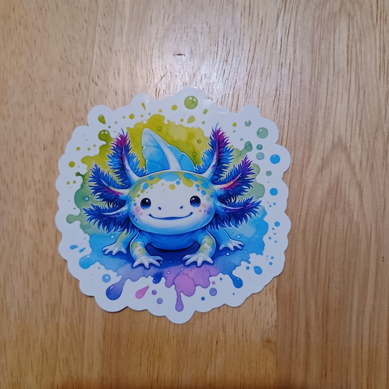 3D Cute Salamander Vinyl Sticker For Bedroom Aazon.co - Axolotl Skull ...