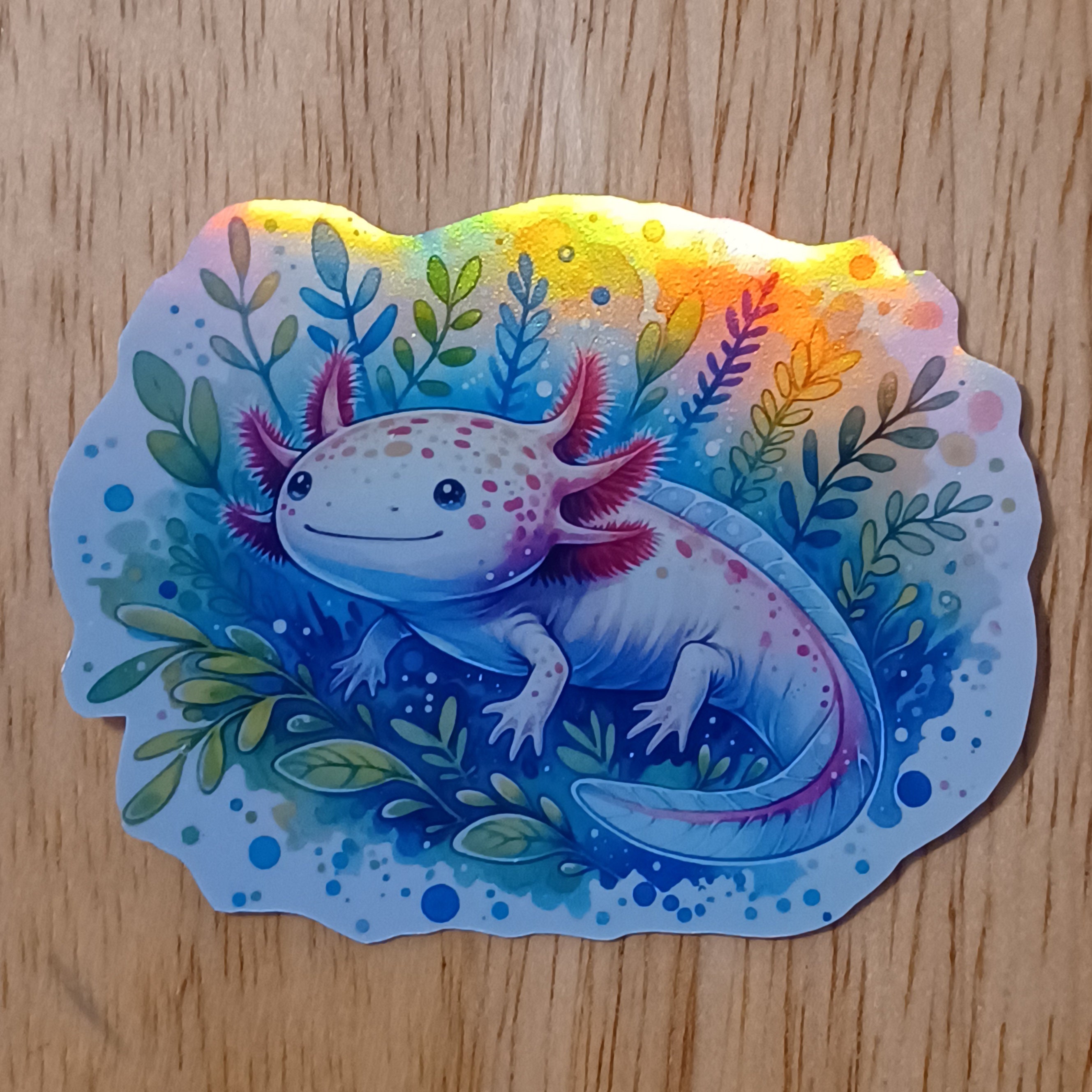 Axolotl in a Rainbow Environment - Color Critters - Vinyl Sticker ...