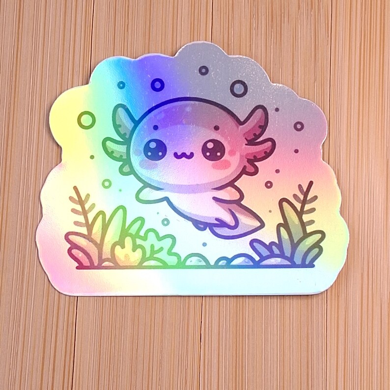Cute Kawaii Style Swimming Axolotl - Vinyl Sticker / Decal - Adorable ...