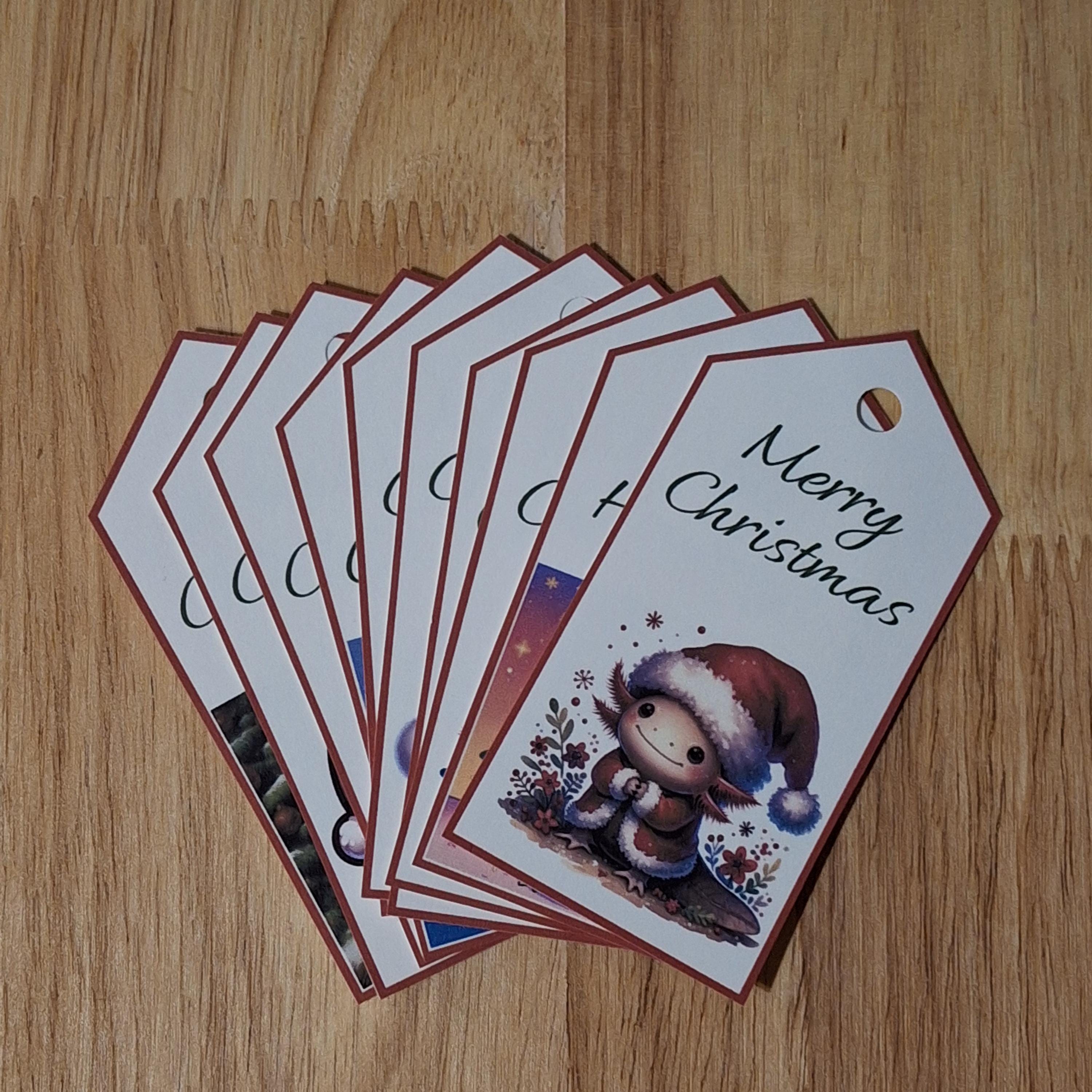 Adorable Axolotl Holiday Gift Tags - Set of 10 - Hanging Variety ...