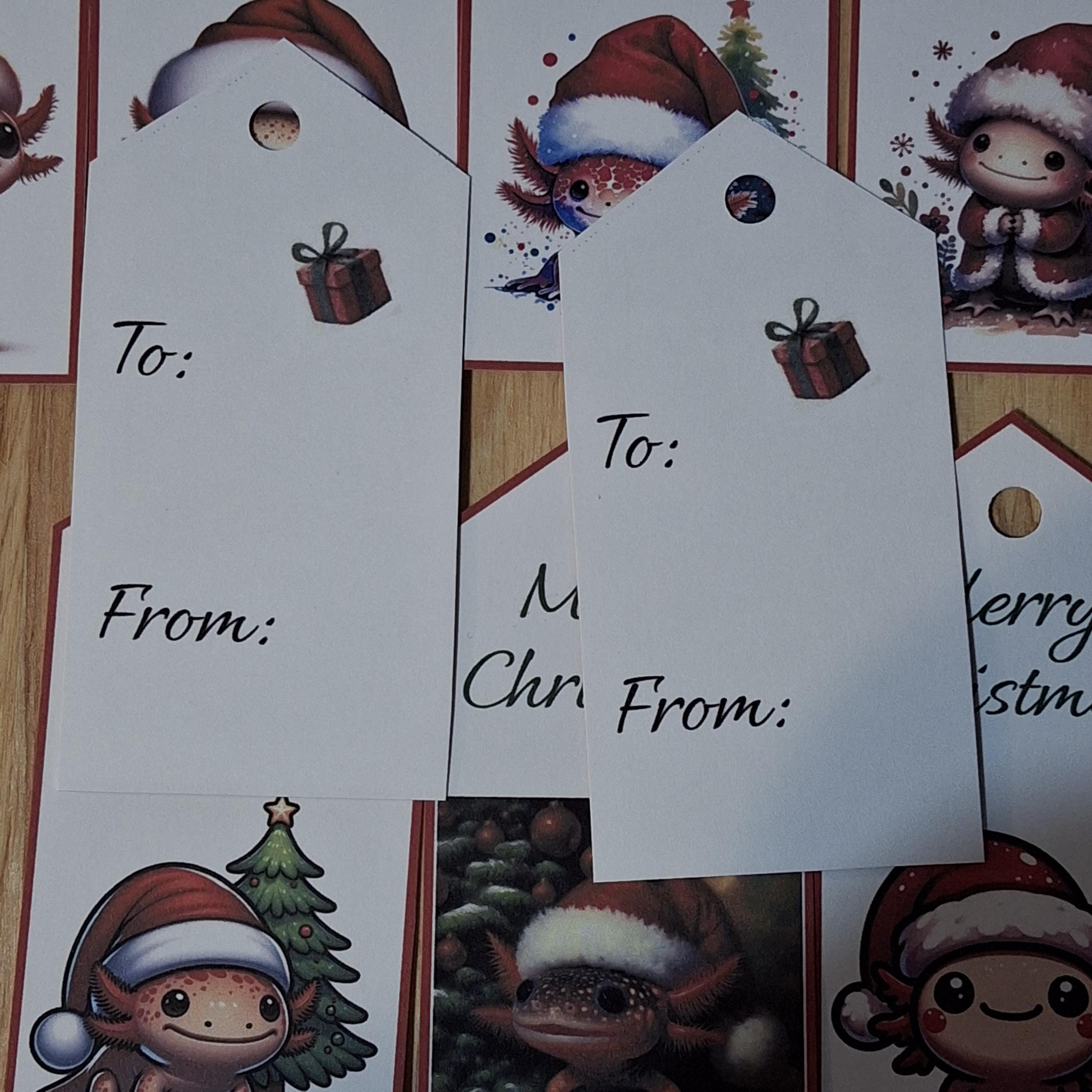 Adorable Axolotl Holiday Gift Tags - Set of 10 - Hanging Variety ...
