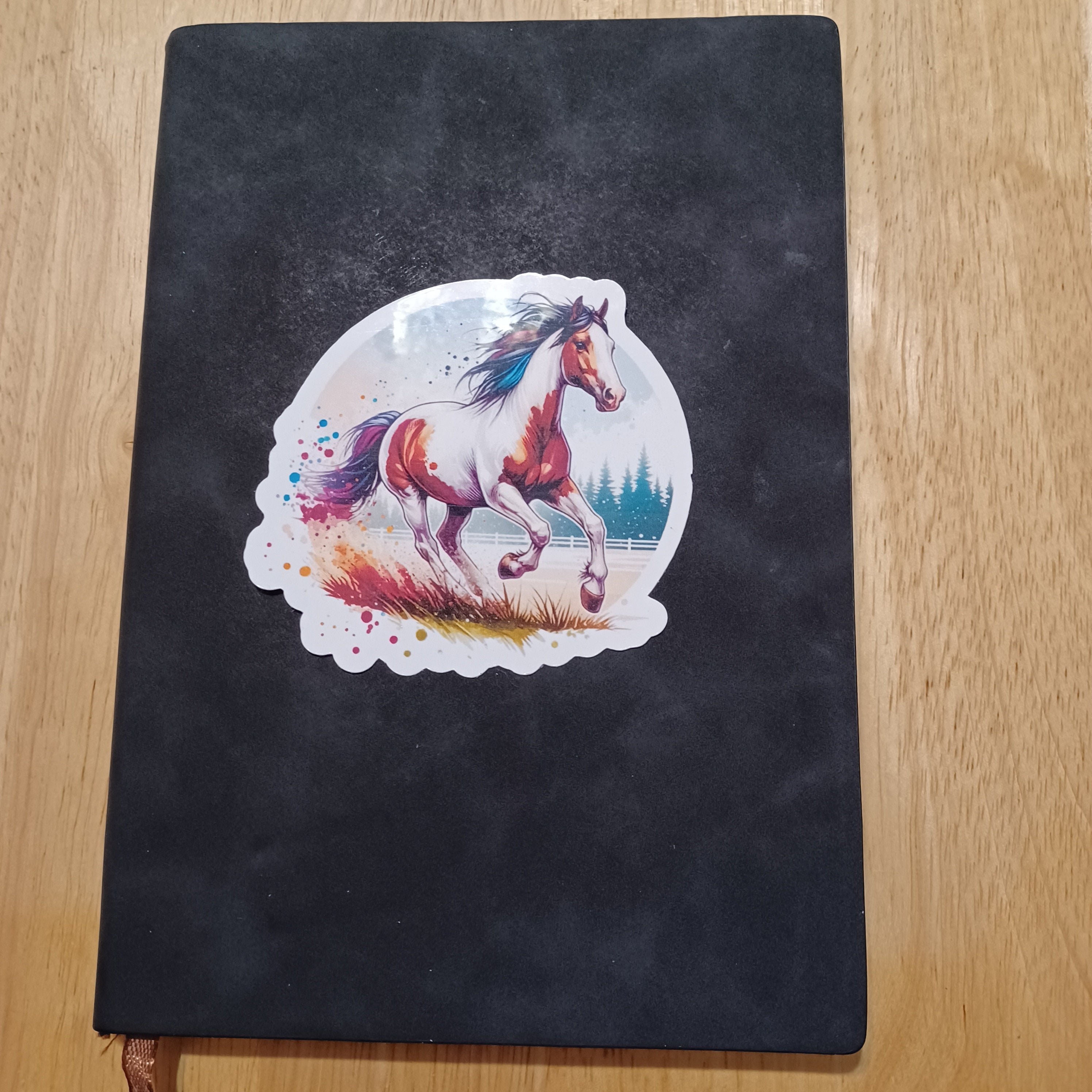 Pinto Galloping in a Field - Horse - Vinyl Sticker / Decal - Cute ...