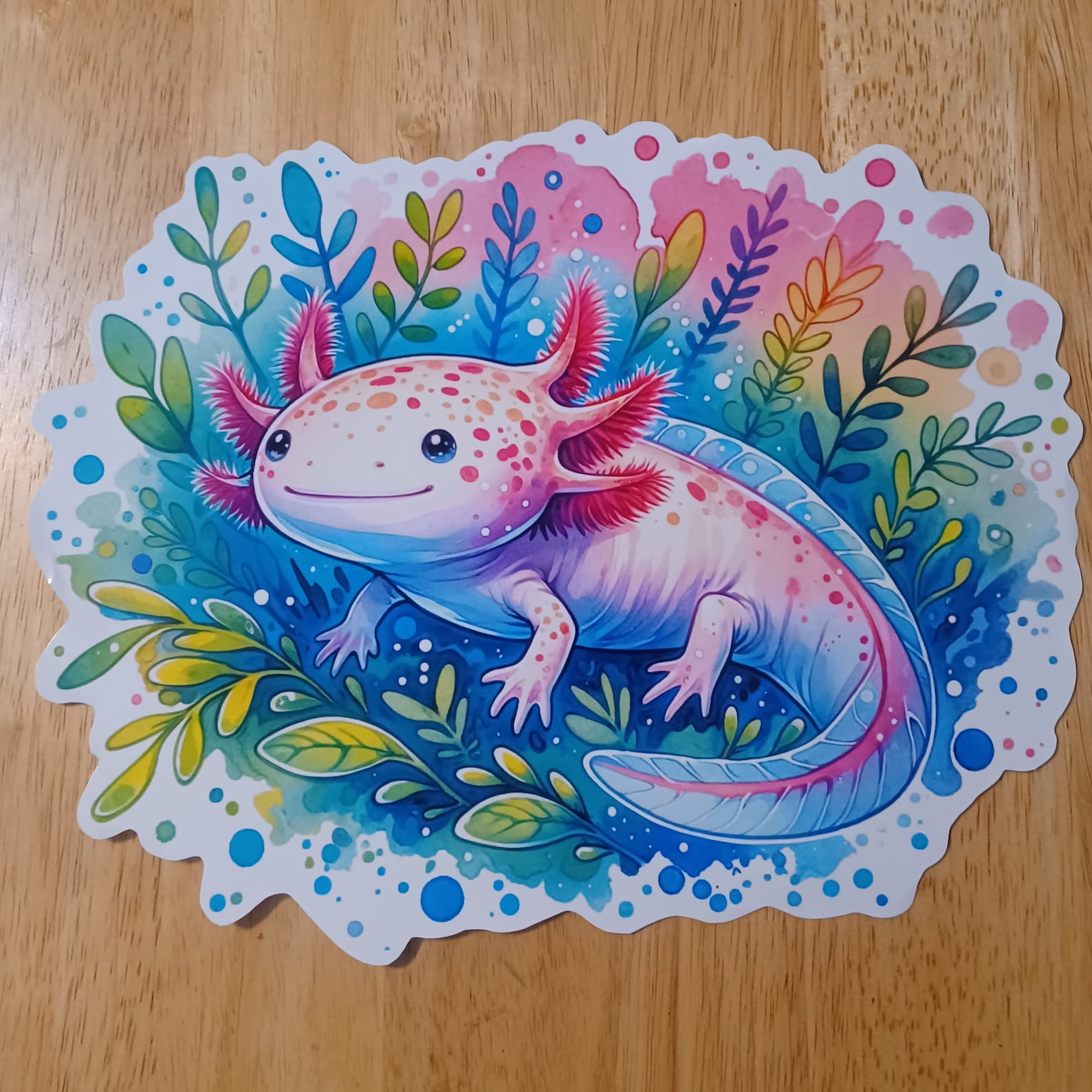 Axolotl in a Rainbow Environment - Color Critters - Vinyl Sticker ...