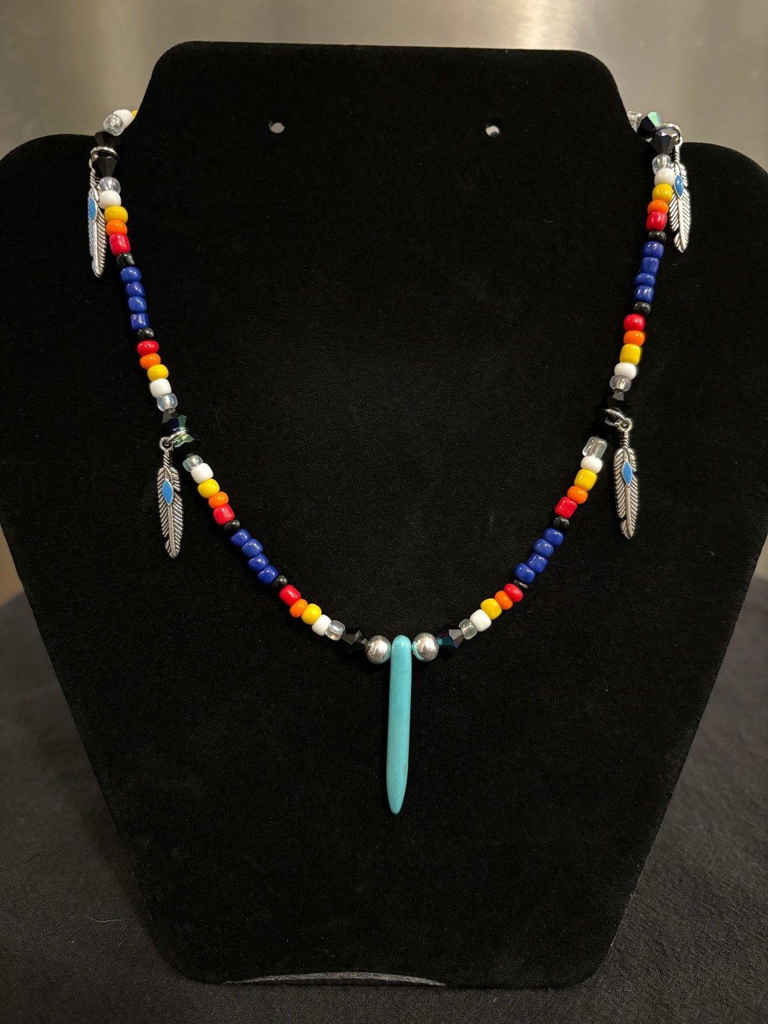 Colorful Medicine-wheel Inspired 16 in Beaded Choker Necklace - Etsy