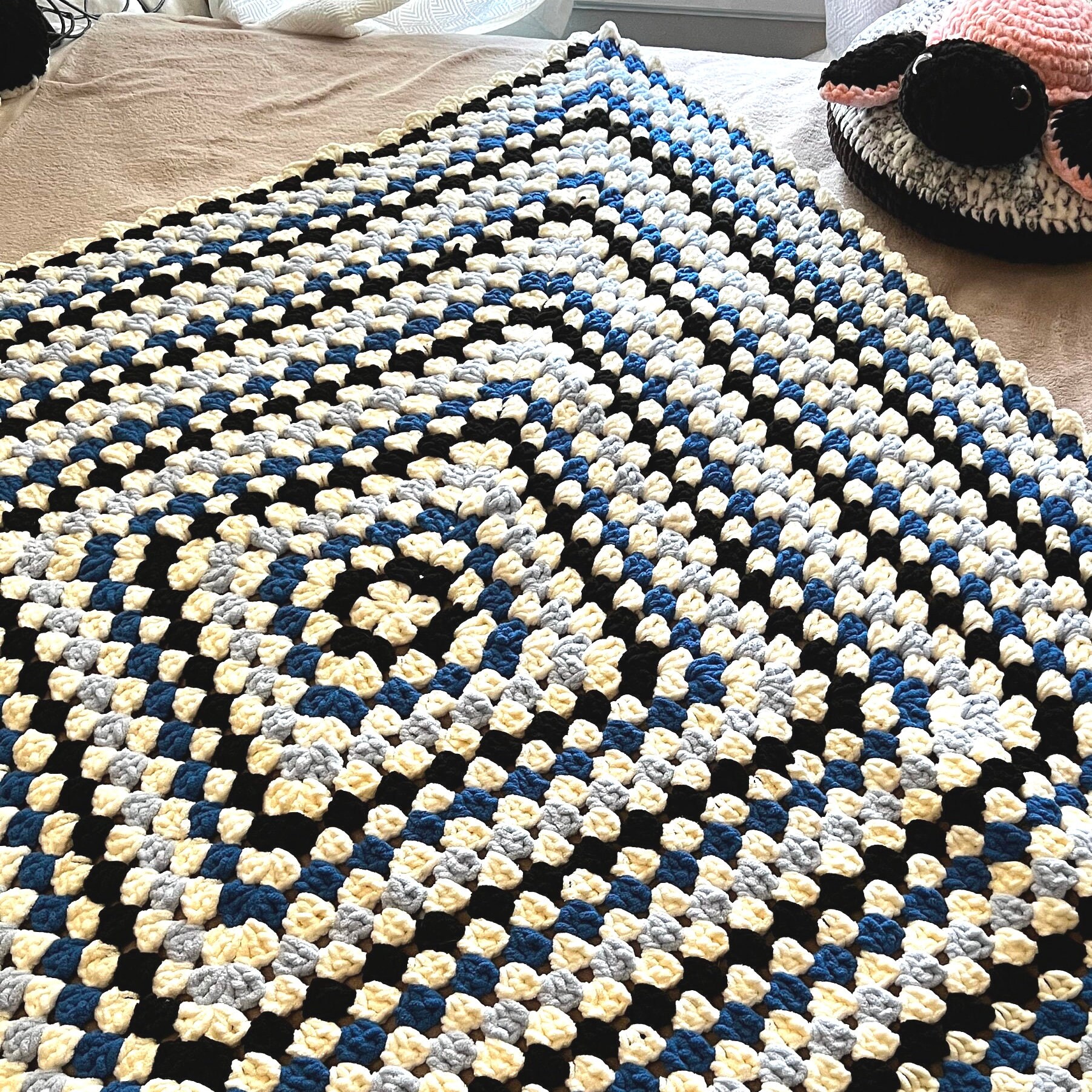 Giant Granny Square Blanket 50x50 Inches - Etsy