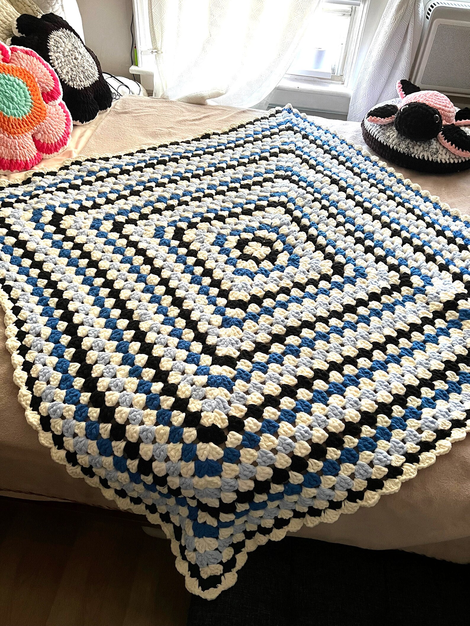 Giant Granny Square Blanket 50x50 Inches - Etsy