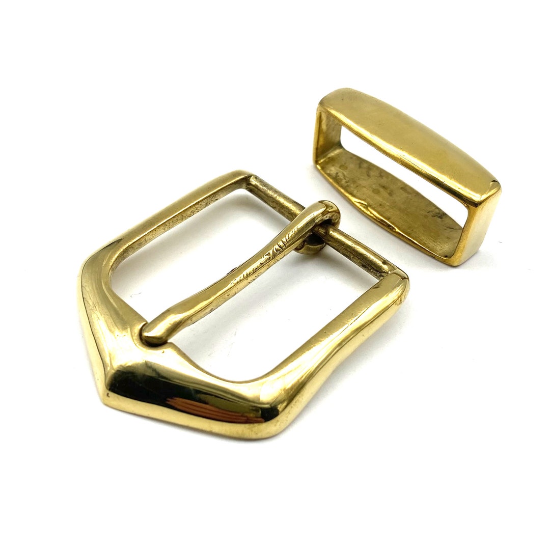 1 1/2'' Gold Brass Buckle& Belt Loop Leather Belt Fastener Hardware - Etsy