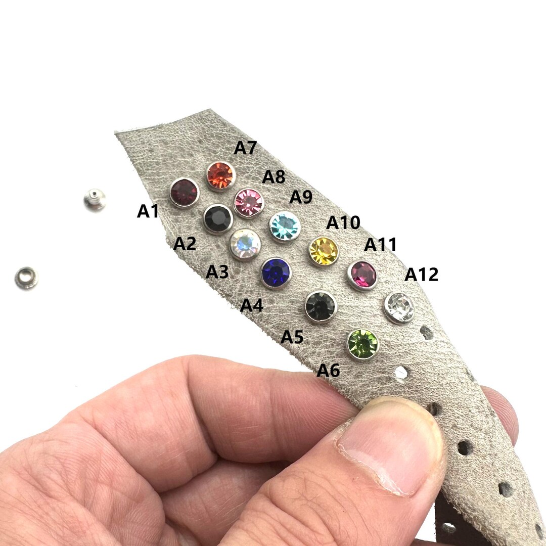 Leather Snap Button Brass Stone Rivets 7.5 X8.5mm Rapid Button Rivets ...