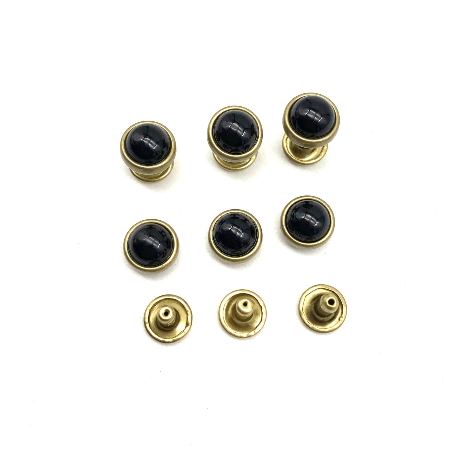 Leather Snap Button Brass Bbsidian Rivets 6/8/10mm Rapid Button Rivets ...