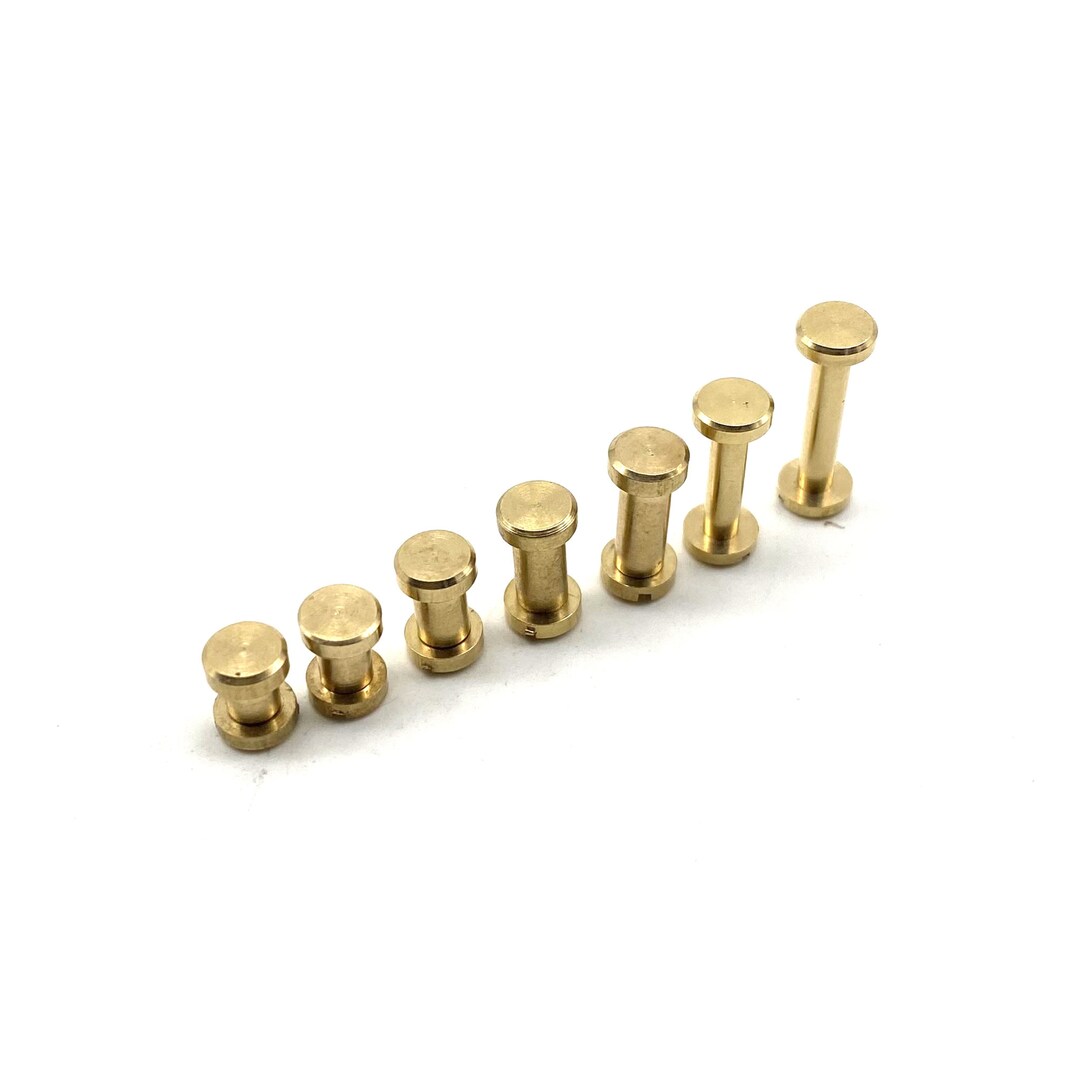 6mm Diameter Post Head Brass Chicago Screw Rivets Leather Fasten Rivets ...