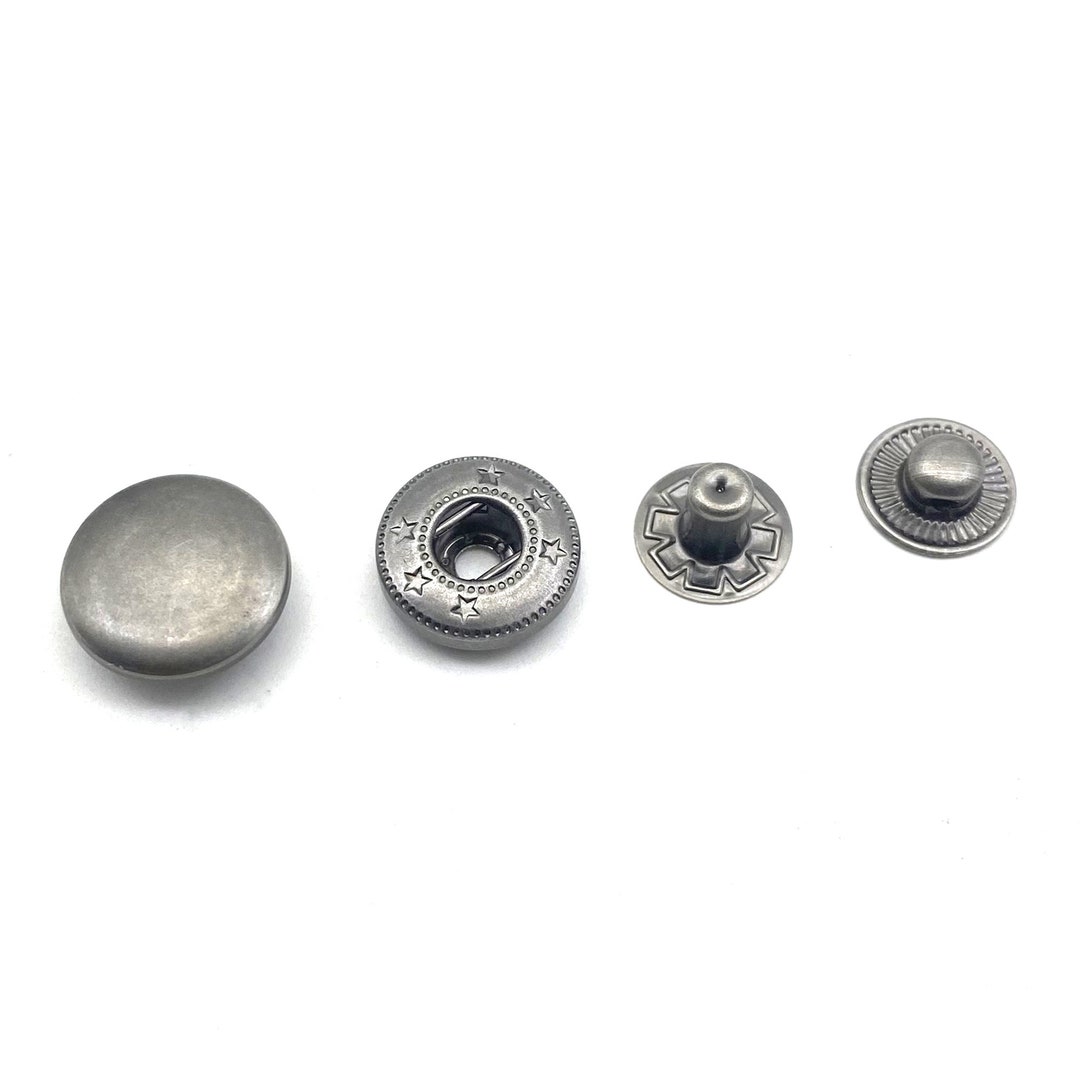 15mm Antique Silver Snaps Model 831 Leather Snap Buttons for Leather ...