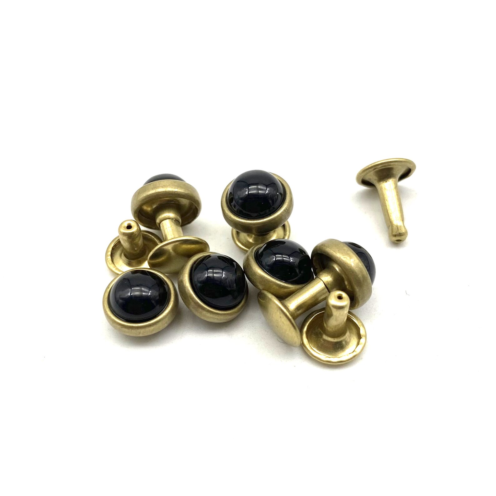 Leather Snap Button Brass Bbsidian Rivets 6/8/10mm Rapid Button Rivets ...