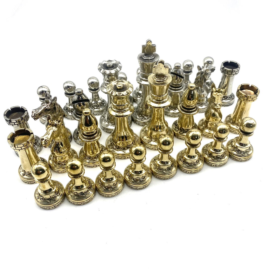 Collectible Chess Set for Adults,brass Chess Toy,wood Chess Board ...