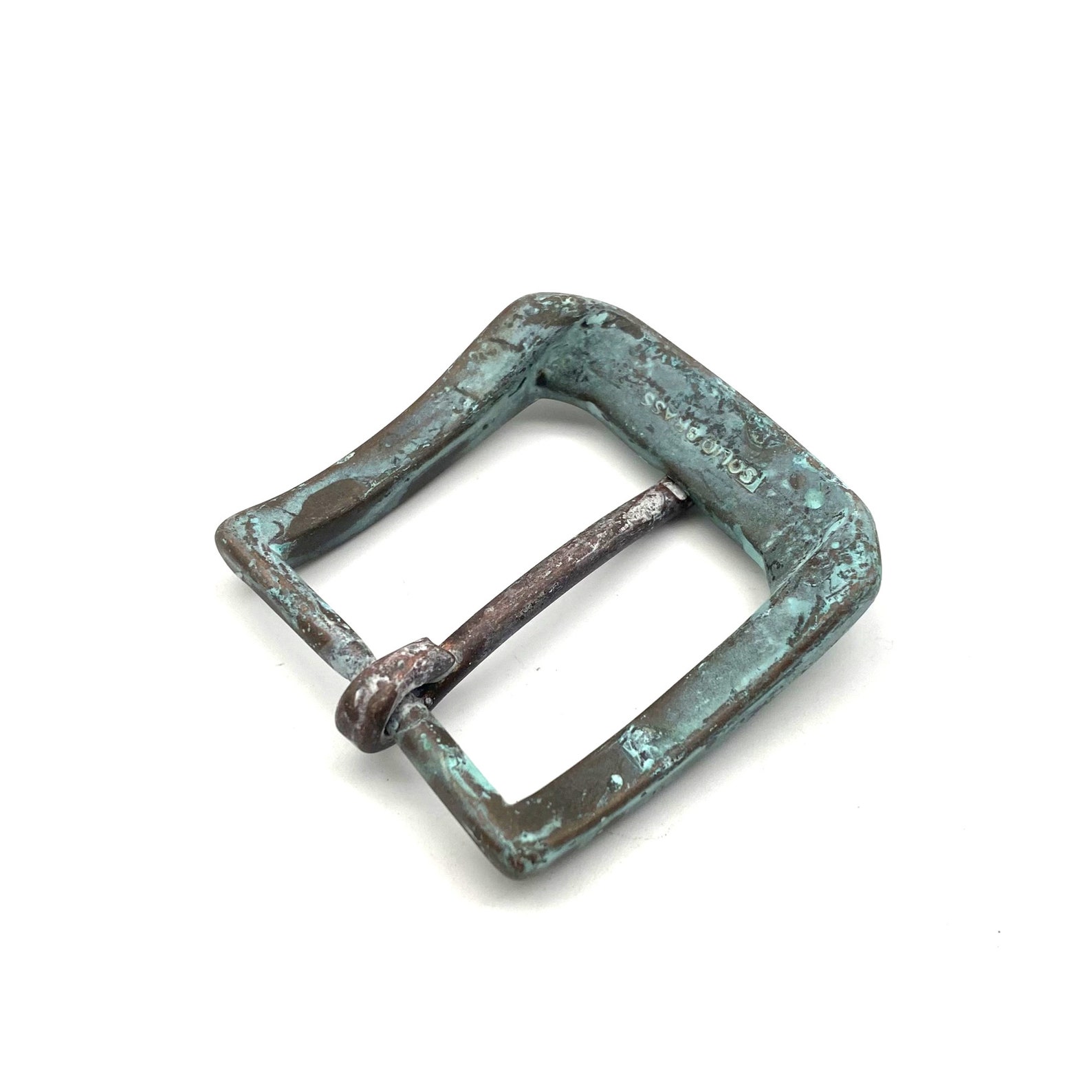 Rusty Dirty Green Buckle Leather Belt Brass Fastener Buckle - Etsy