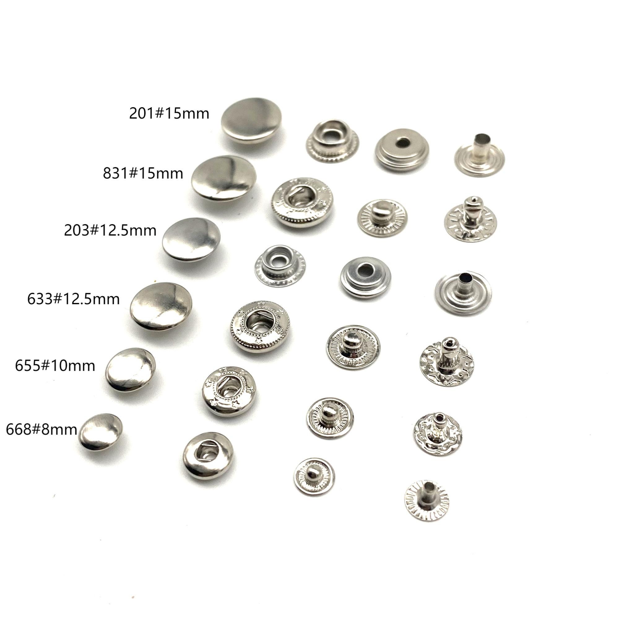 Silver Snap Button Leather Craft Fastener Closure 8/10/12.5/15mm - Etsy