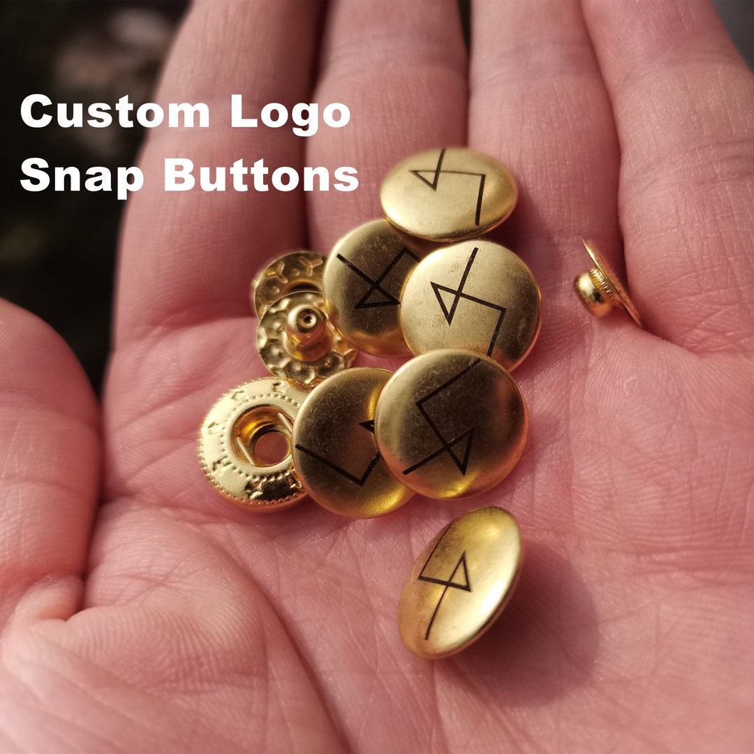 Sales#personalized Brass Snap Button Custom Logo/text Brass Snap ...