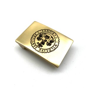 Custom Logo Brass Buckle Leather Belt Buckle Personalised Brand - Etsy