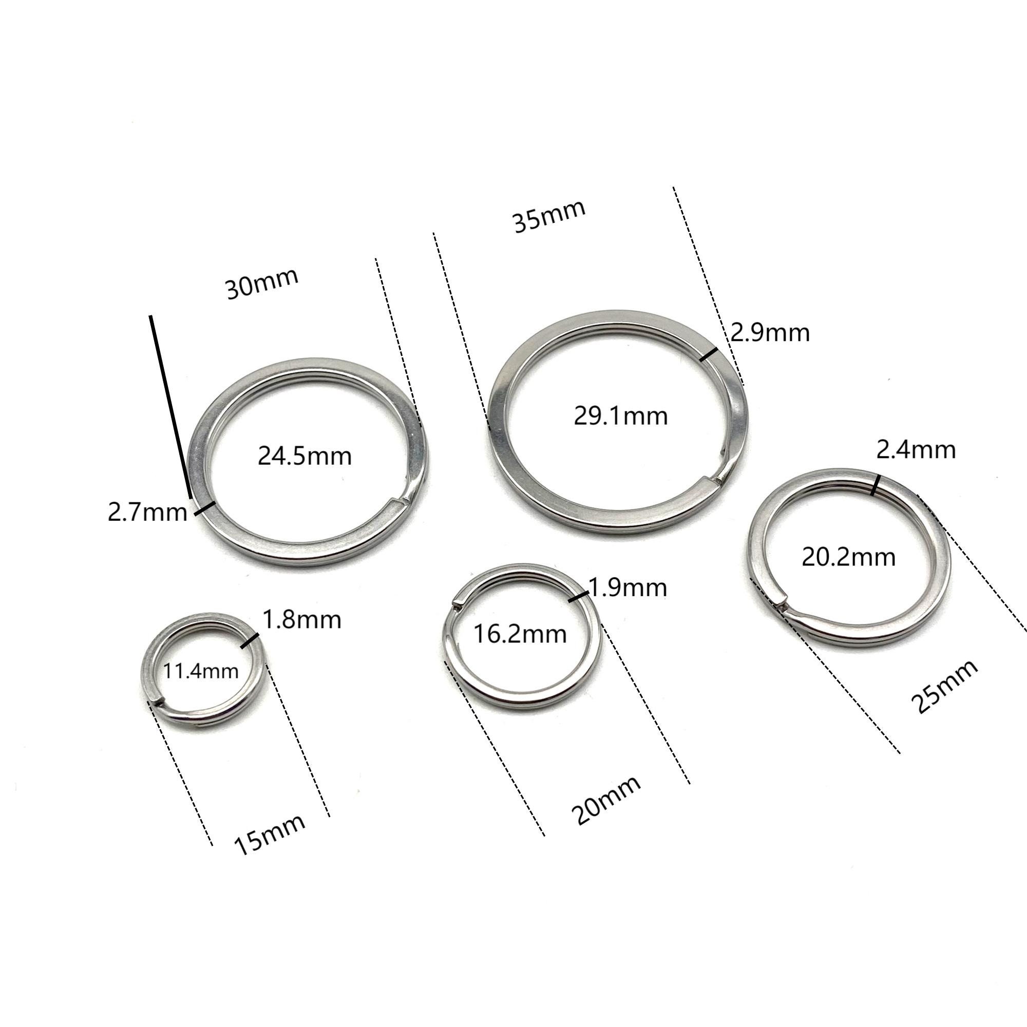 Stainless Steel Key Split Ring Keychain Ring Connector Rings 15/20/25 ...