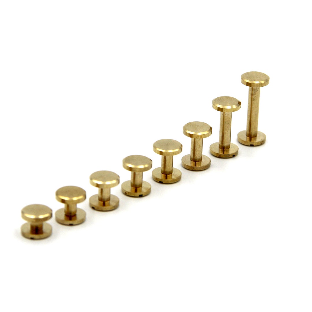 Sales# 3-20mm Brass Chicago Rivets Leather Fastener Rivets Screw Back ...