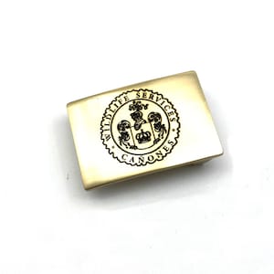 Custom Logo Brass Buckle Leather Belt Buckle Personalised Brand - Etsy