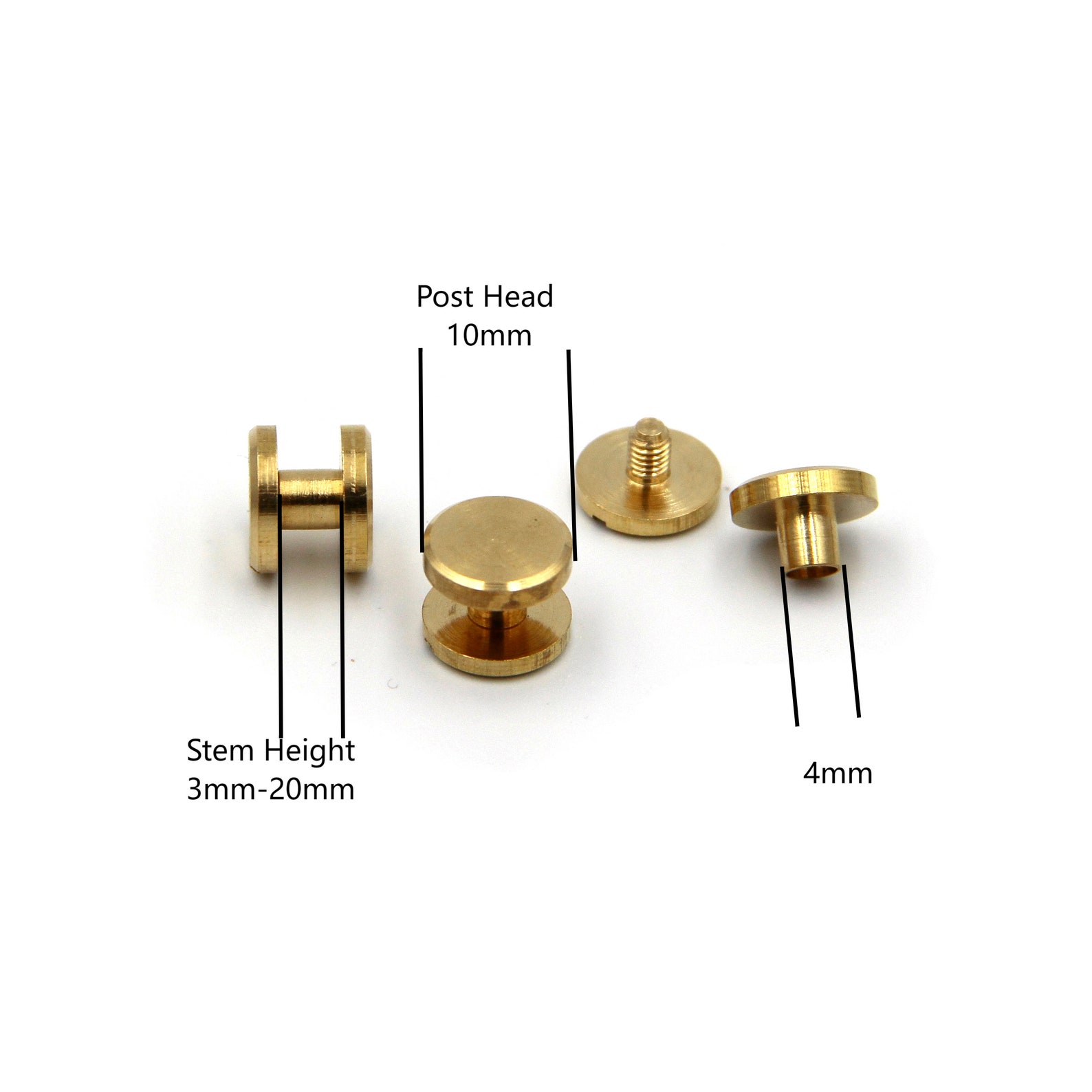 Customized Logo Text Bronze Chicago Screw Rivets Custom Brand Leather ...