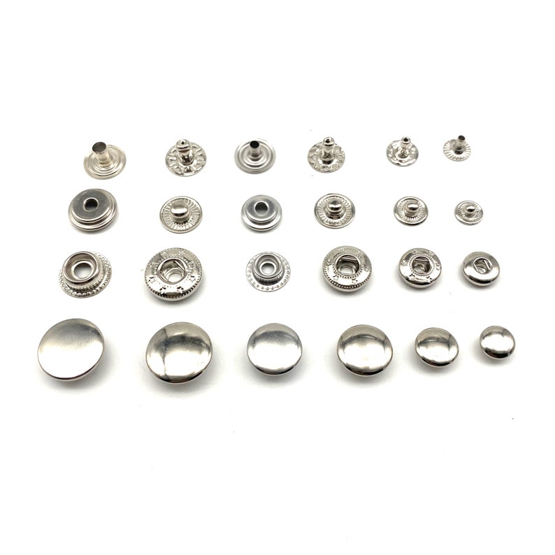 Silver Snap Button Leather Craft Fastener Closure 8/10/12.5/15mm - Etsy
