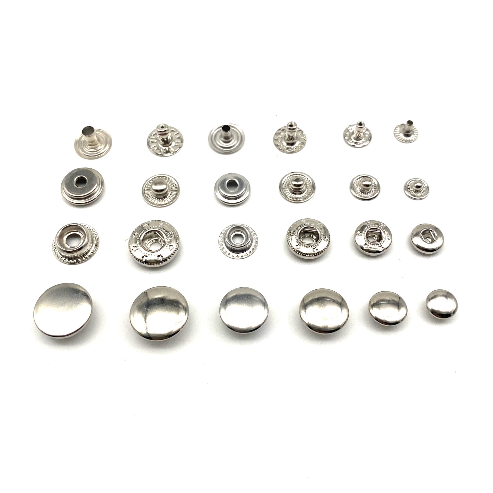 Silver Snap Button Leather Craft Fastener Closure 8/10/12.5/15mm - Etsy