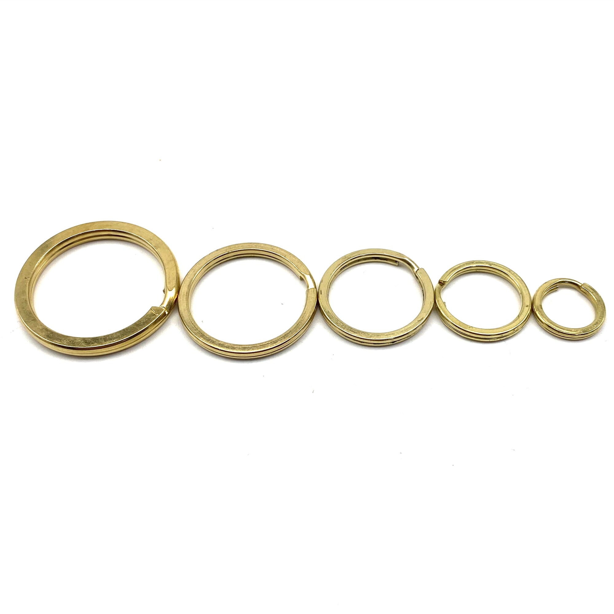 Copper Key Rings Split Ring Brass Connectors Flat Shape Keyring Size 15 ...
