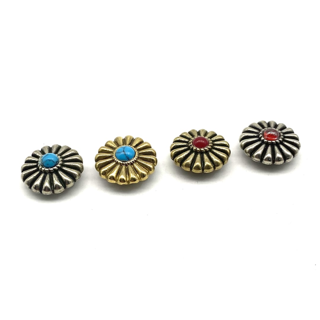 Turquoise Decorative Flower Conchos Rivets Screw Back Leather Repairing ...