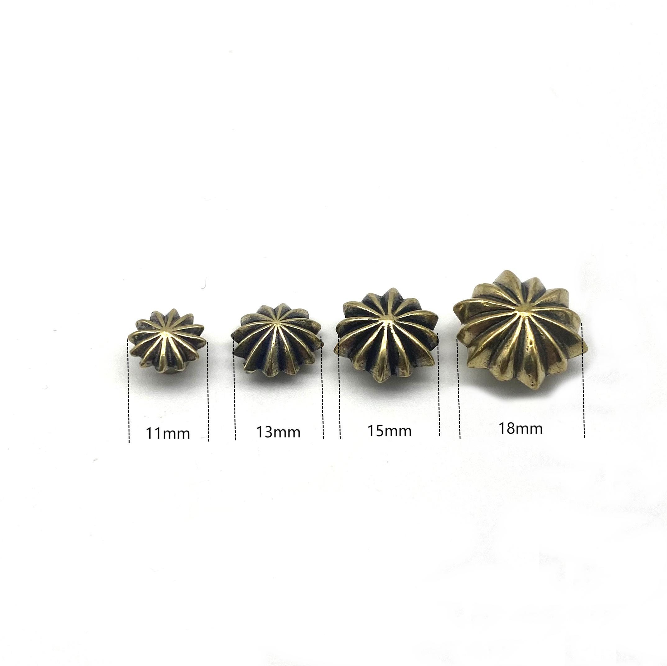 Copper Flower Concho Screw Back Retro Brass Leather Decoration Concho ...