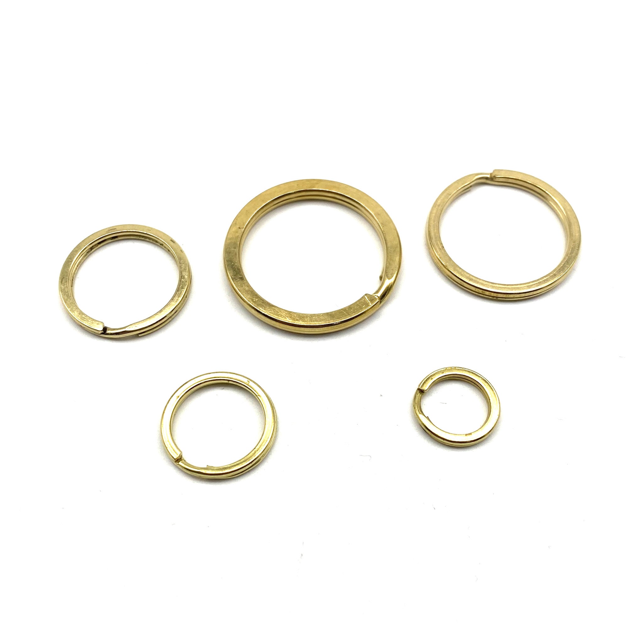 Copper Key Rings Split Ring Brass Connectors Flat Shape Keyring Size 15 ...