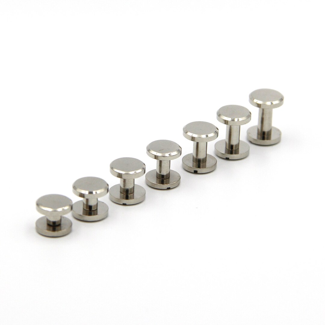 Silver Chicago Screw Rivets Leather Fastener Rivets Brass Studs 4-20mm ...