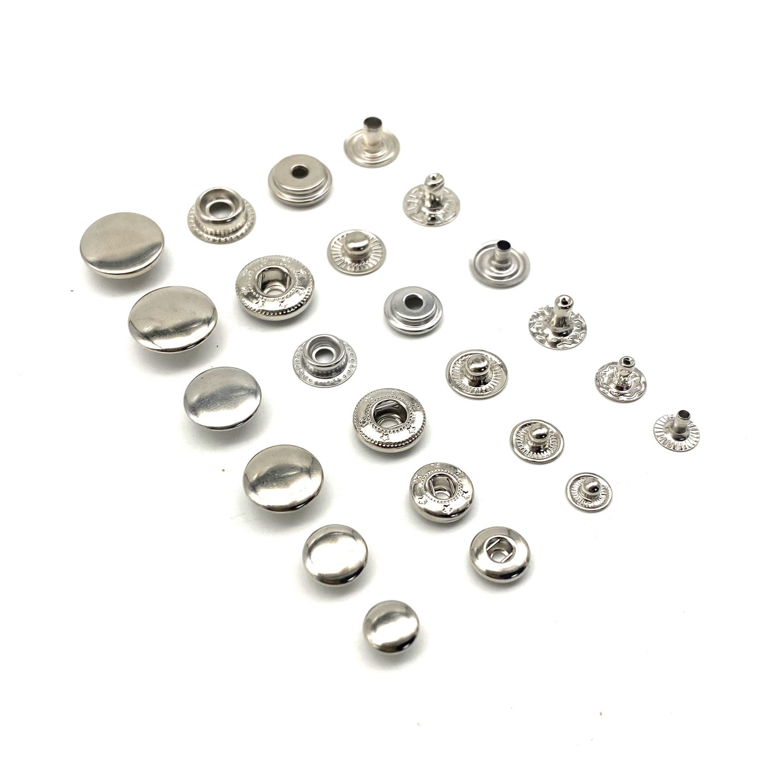 Silver Snap Button Leather Craft Fastener Closure 8/10/12.5/15mm - Etsy