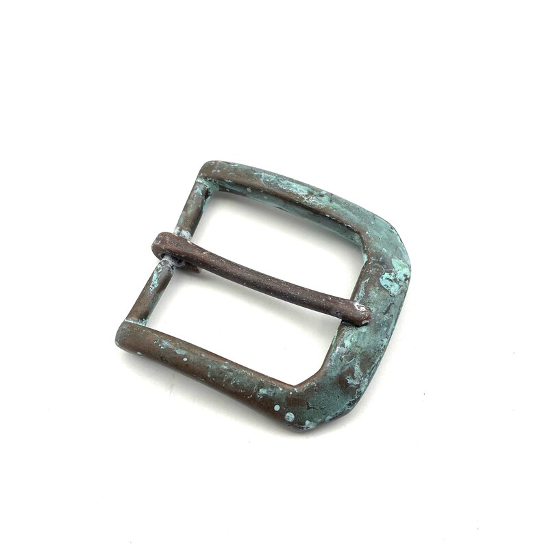 Rusty Dirty Green Buckle Leather Belt Brass Fastener Buckle - Etsy