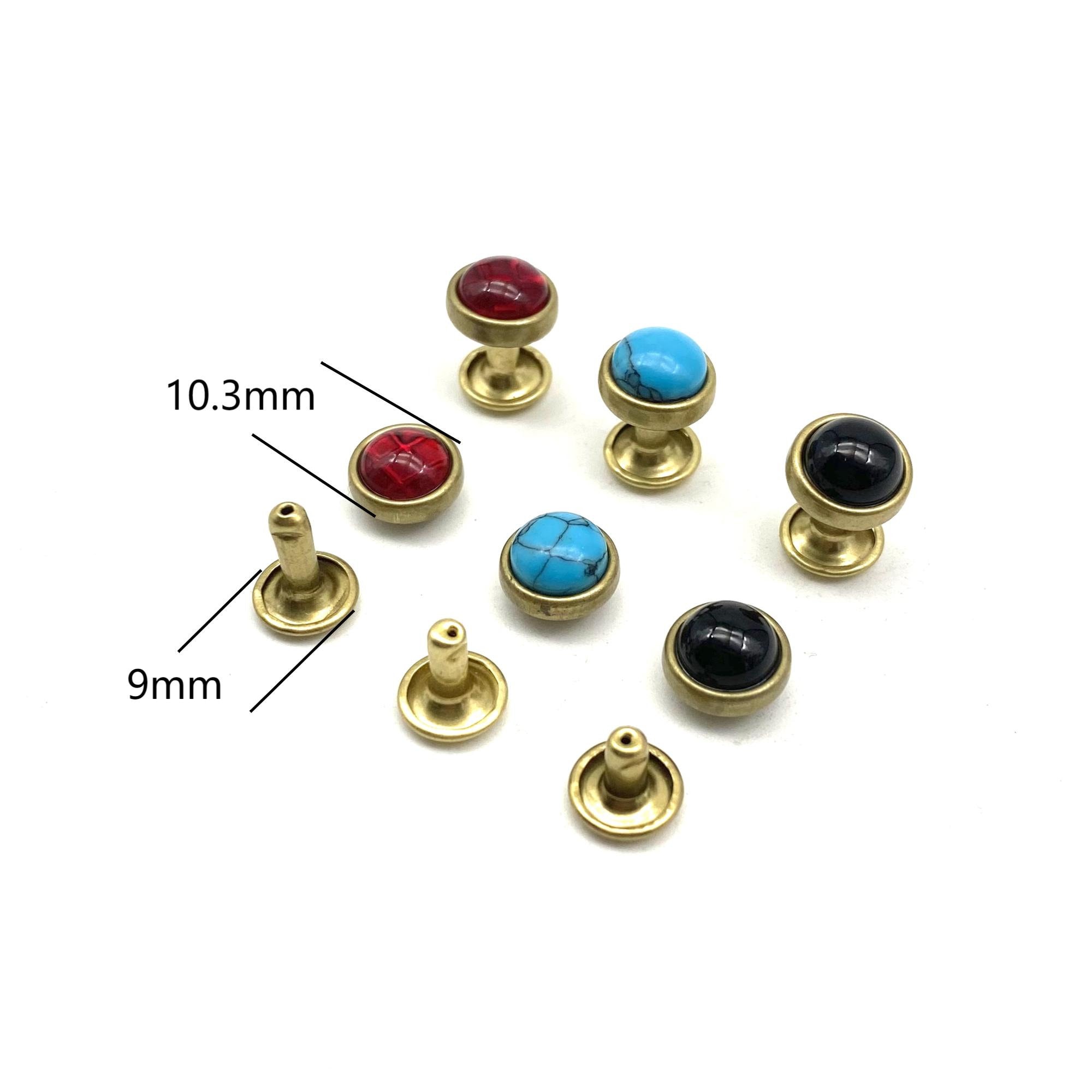 Leather Snap Button Brass Bbsidian Rivets 6/8/10mm Rapid Button Rivets ...