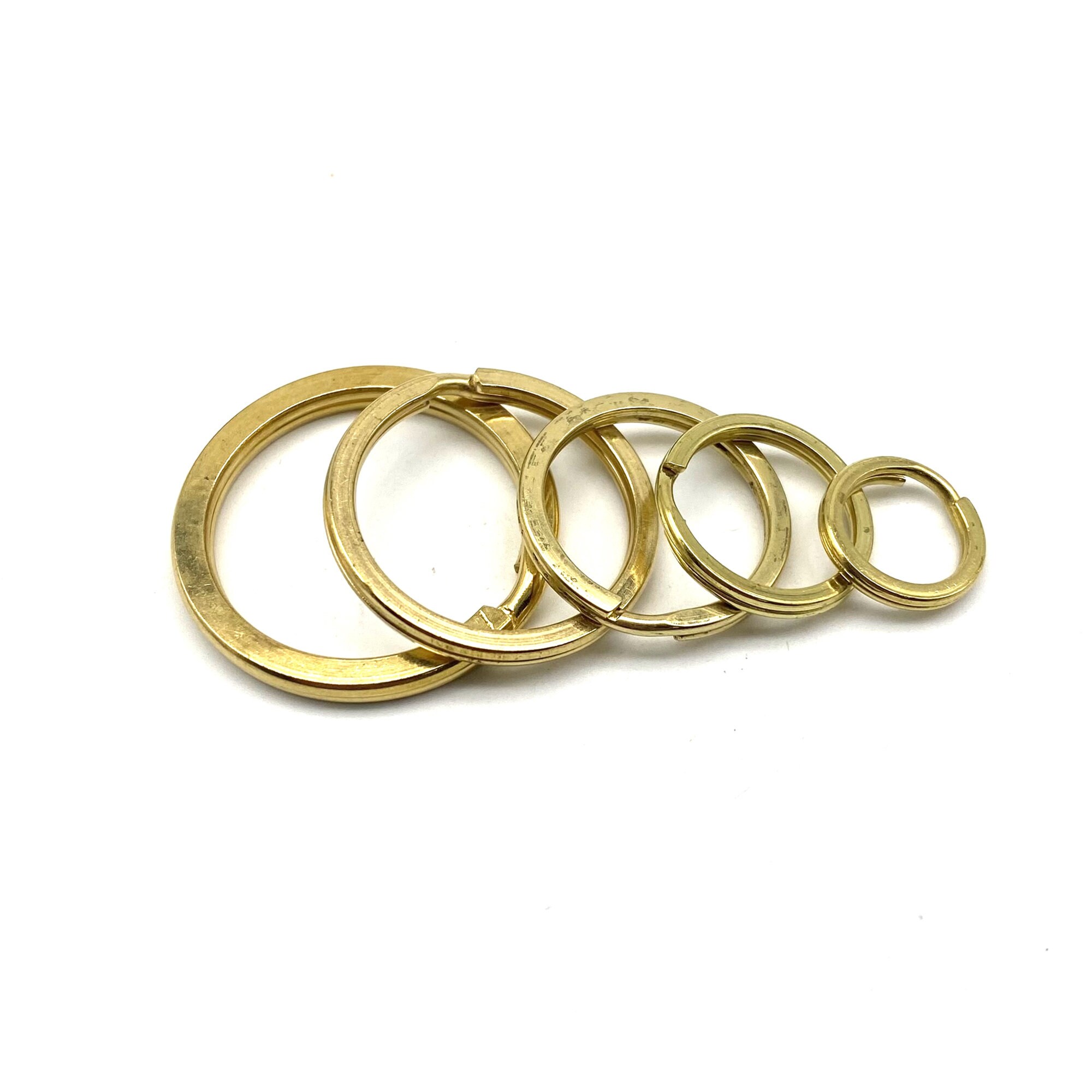 Copper Key Rings Split Ring Brass Connectors Flat Shape Keyring Size 15 ...