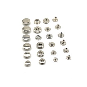 Silver Snap Button Leather Craft Fastener Closure 8/10/12.5/15mm - Etsy