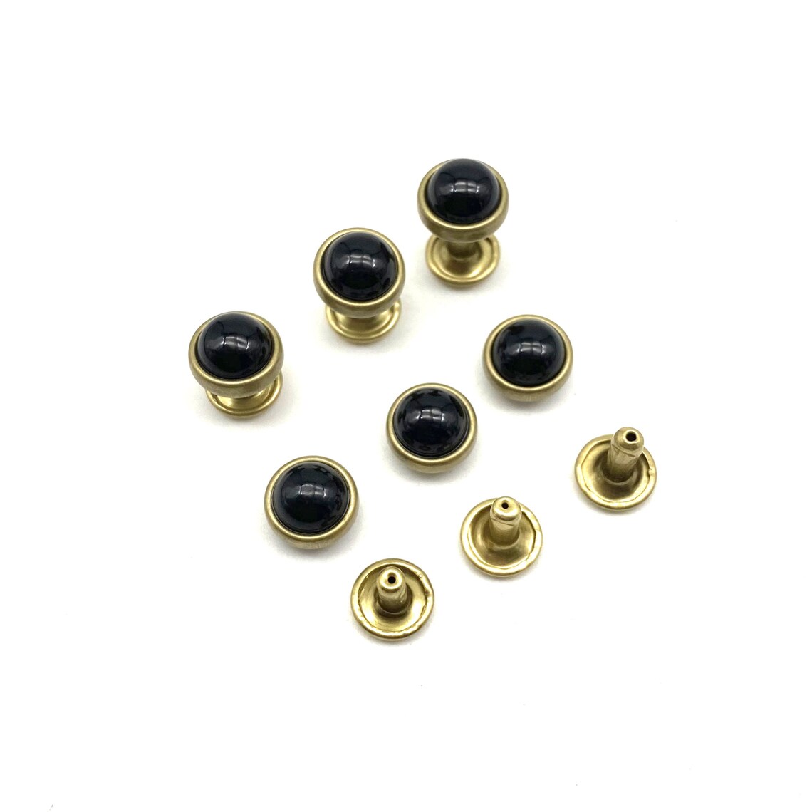 Leather Snap Button Brass Bbsidian Rivets 6/8/10mm Rapid Button Rivets ...