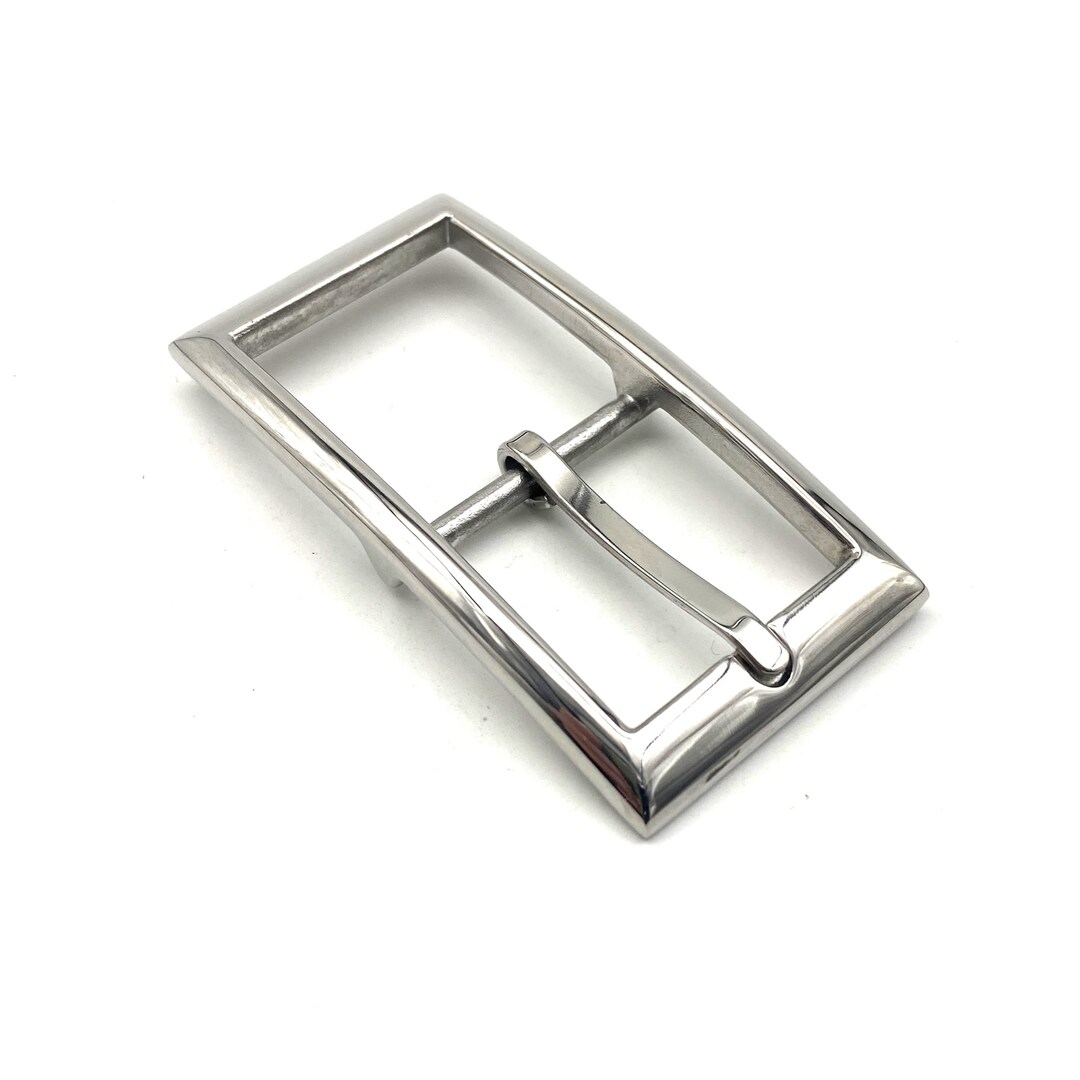 Women Silver Buckle Long Shape Stainless Glass Finish Belt Fastener for ...