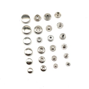 Silver Snap Button Leather Craft Fastener Closure 8/10/12.5/15mm - Etsy