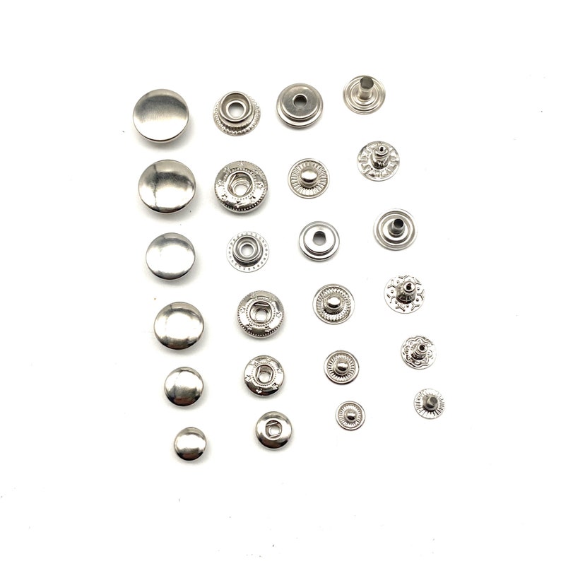 Silver Snap Button Leather Craft Fastener Closure 8/10/12.5/15mm - Etsy