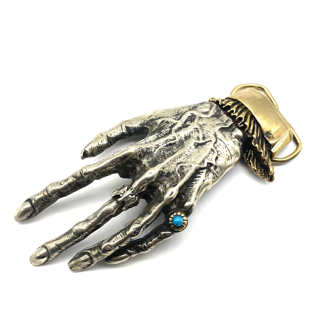 Skull Hand Copper Buckle Exclusive Leather Belt Buckle - Etsy