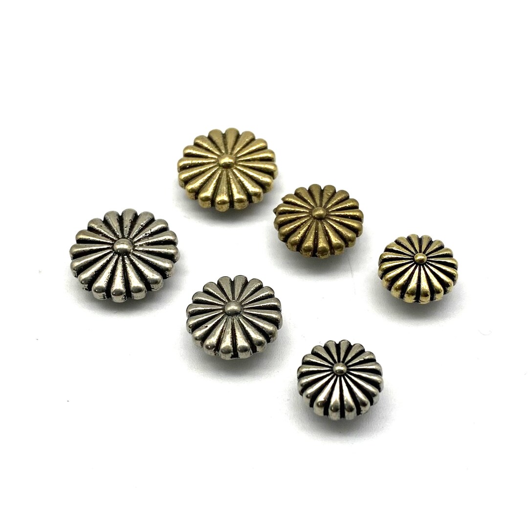 Copper Flower Concho Screw Back Retro Brass Leather Decoration Concho ...