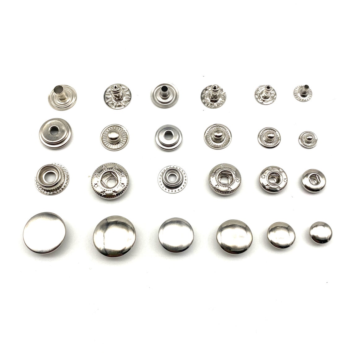 Silver Snap Button Leather Craft Fastener Closure 8/10/12.5/15mm - Etsy