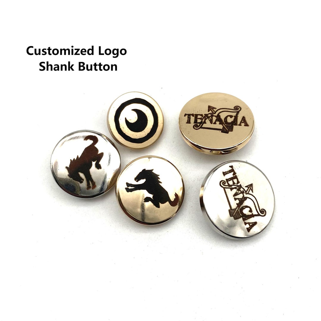 Custom Logo Shank Buttons,round Metallic Shank Buttons,sewing Buttons ...