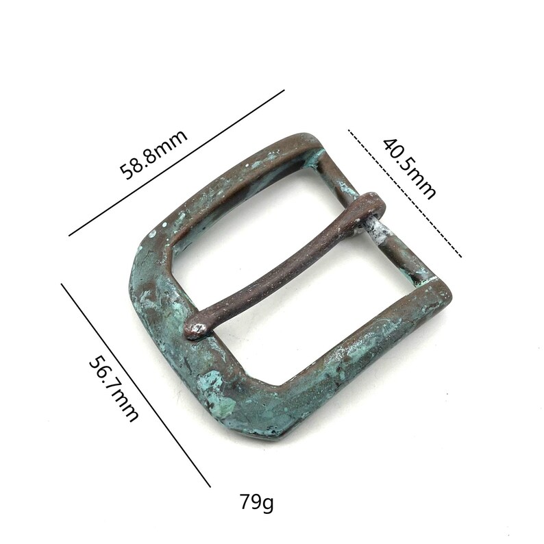 Rusty Dirty Green Buckle Leather Belt Brass Fastener Buckle - Etsy