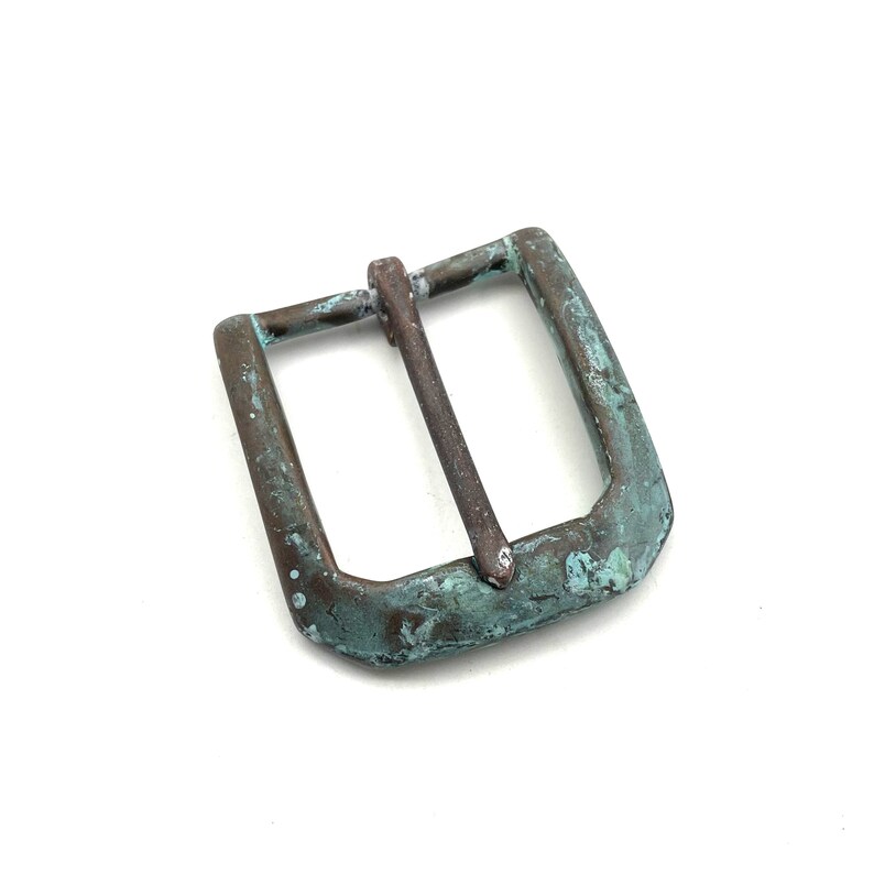 Rusty Dirty Green Buckle Leather Belt Brass Fastener Buckle - Etsy