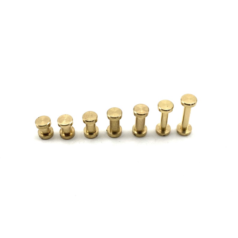 6mm Diameter Post Head Brass Chicago Screw Rivets Leather Fasten Rivets ...