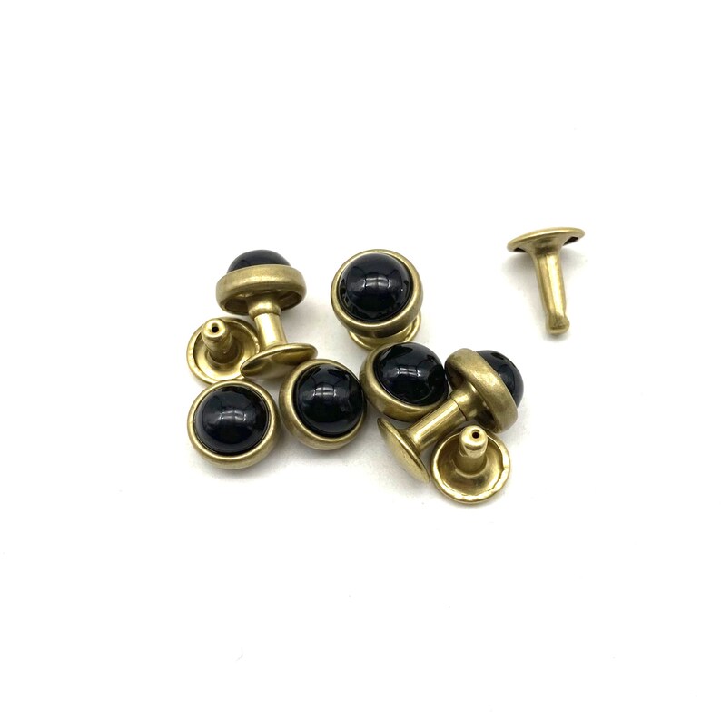 Leather Snap Button Brass Bbsidian Rivets 6/8/10mm Rapid Button Rivets for Leather Crafting - Etsy